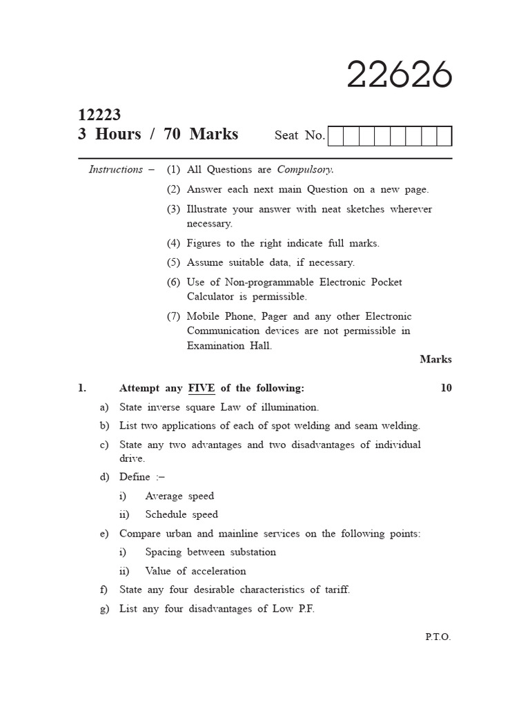 Model Answer Paper 22626 Winter 2023 | PDF | Locomotives | Engines