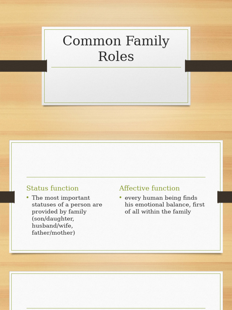 Common Family Roles | PDF | Self-Improvement | Wellness