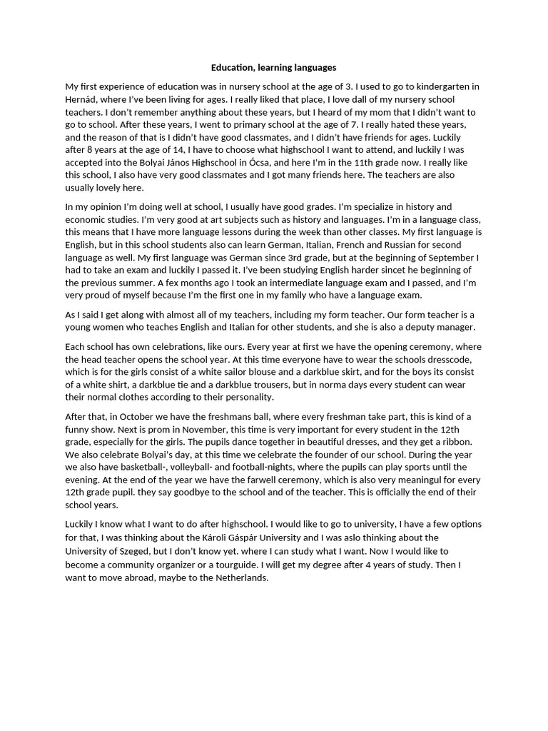 Education, Learning Languages | PDF | Prom