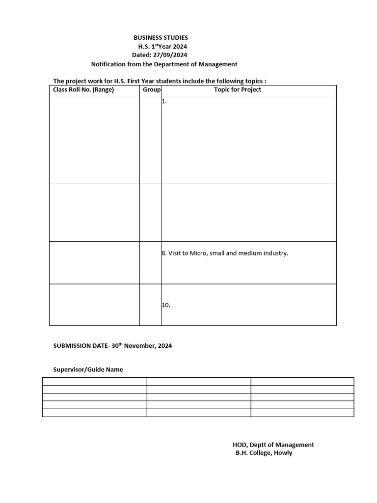 Project Hs 1st Year Bust 2024 | PDF