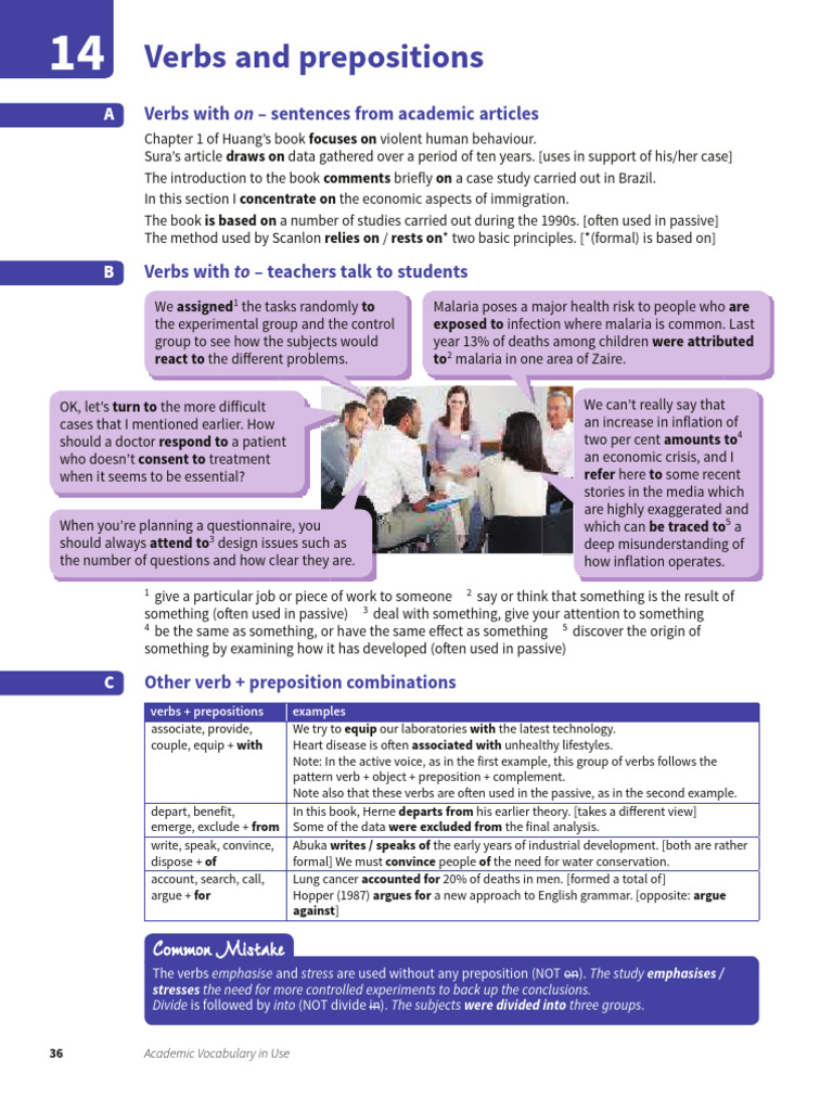 Verbs and Prepositions in Academic Writing | PDF