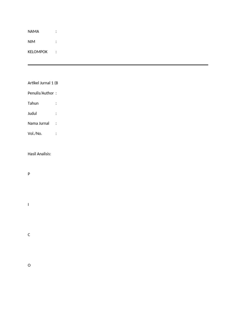 Format Pico Analisis | PDF | Kajian Bahasa Asing