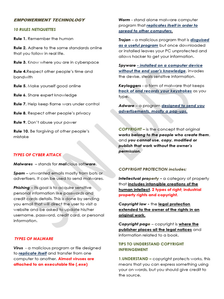 Emptech Reviewer | PDF | Malware | Information Technology Management