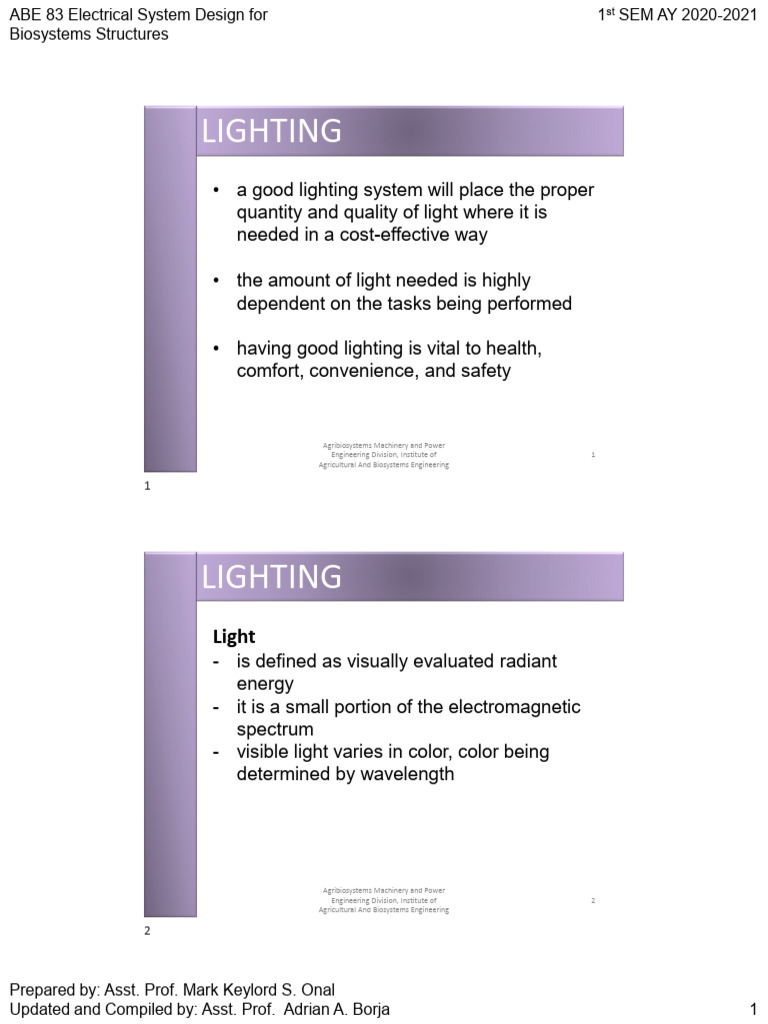 Week5 Lighting Idkttyl | PDF | Fluorescent Lamp | Lighting