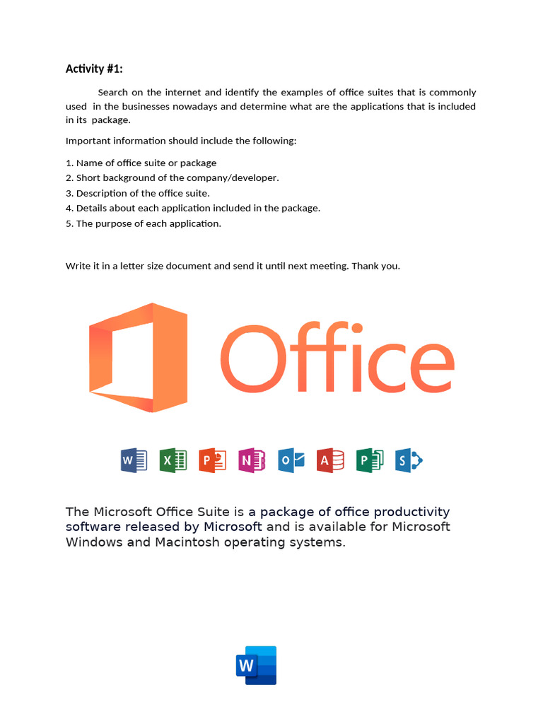 Activity 1 Pdf Microsoft Office Microsoft Excel