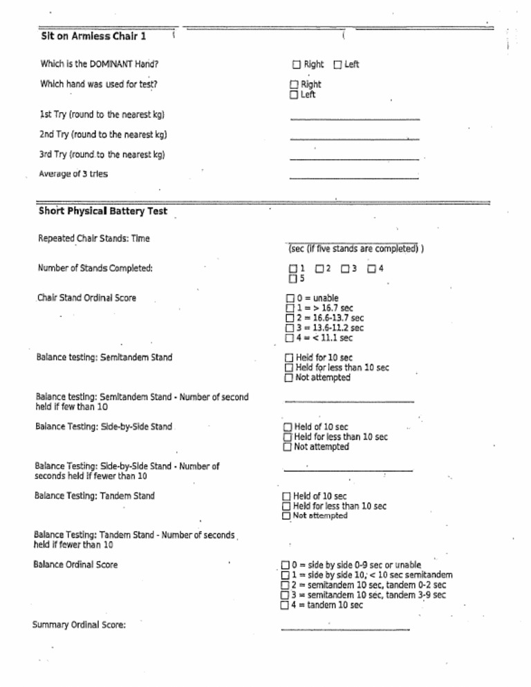 Short Performance Physical Battery Test | PDF