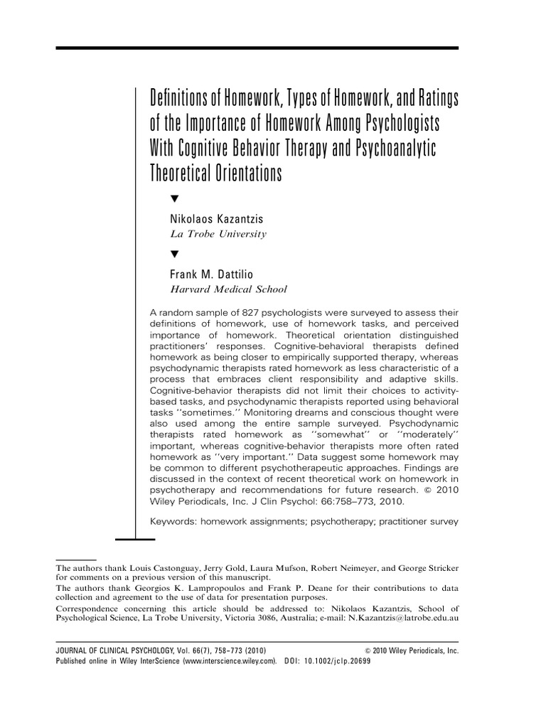 Definitions of Homework Types of Homework and Rati | PDF ...