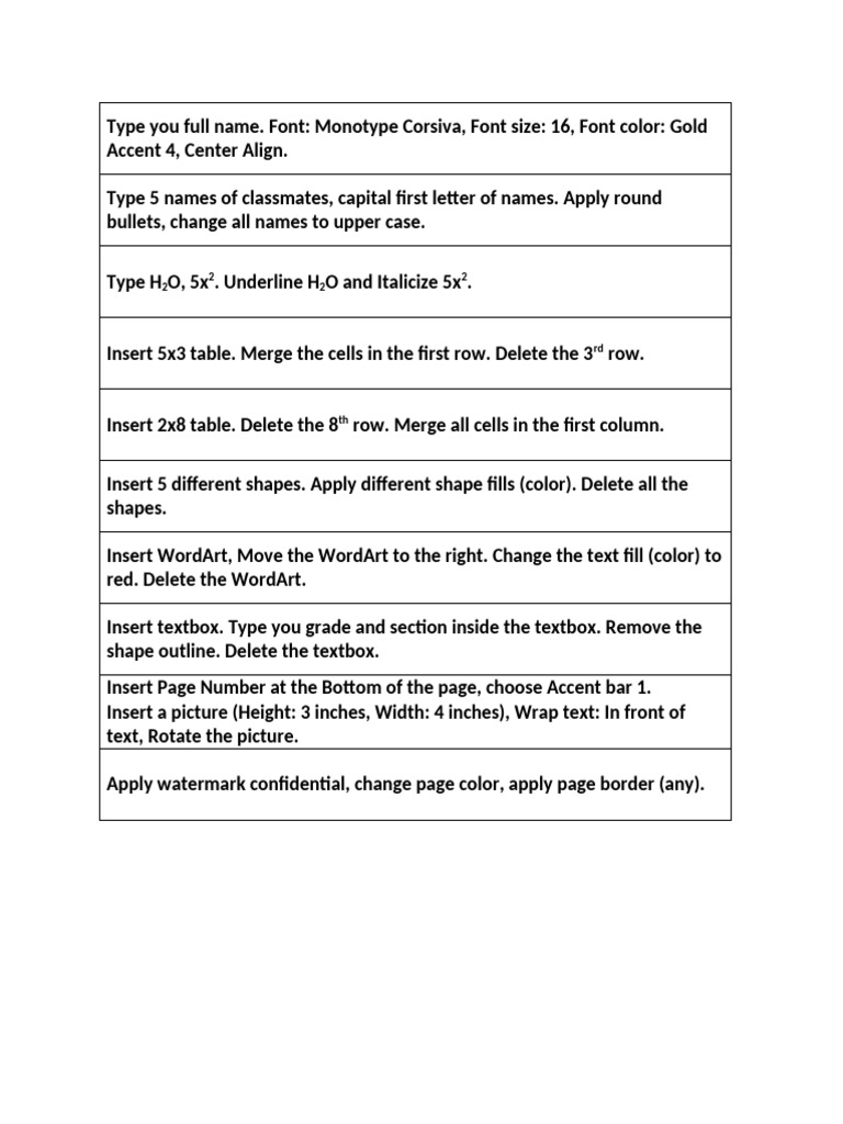 Practical Test MS Word | PDF