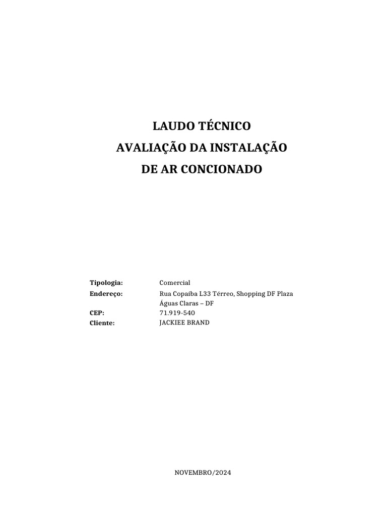 Laudo - Ar Cond - R00 | PDF | Ar condicionado