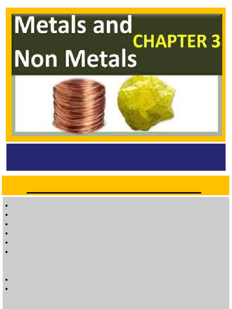Metals and Non-Metals PPT 1 | PDF | Magnesium | Metals