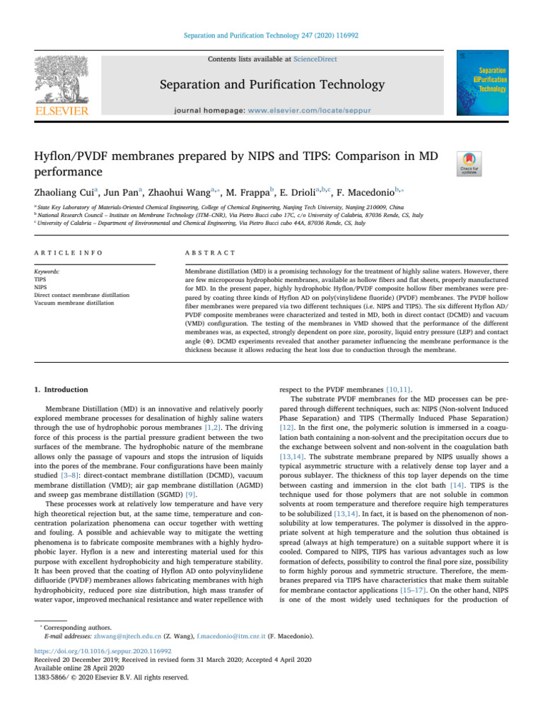 HyflonPVDF Membranes Prepared by NIPS and TIPS | PDF | Porosity | Membrane HyflonPVDF Membranes Prepared by NIPS and TIPS | PDF | Porosity | Membrane