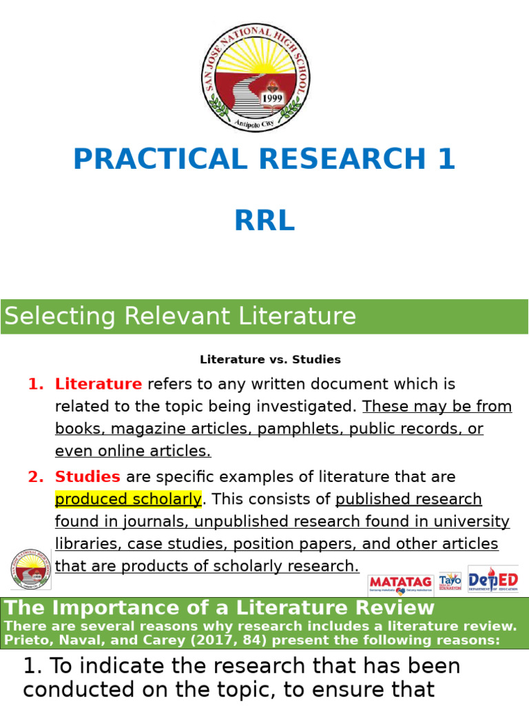 5.0 Selecting RRL and Citing Related Literature Using Standard Style ...