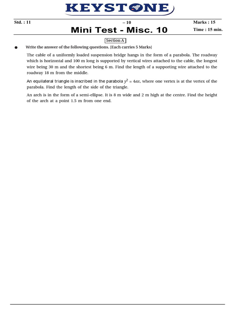 Std. 11 Math MT Misc. 10 | PDF | Teaching Methods & Materials