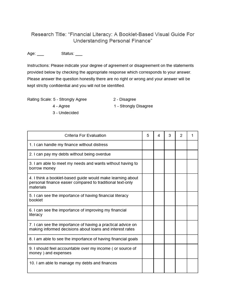 Survey Questionnaire 1 | PDF | Self-Improvement