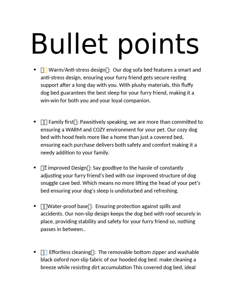 Bullet Points | PDF | Home & Garden