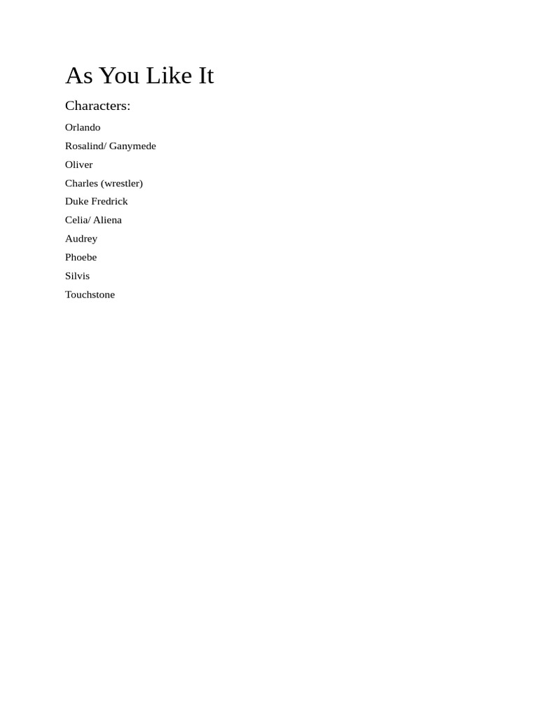As You Like It | PDF | Law | Poetry