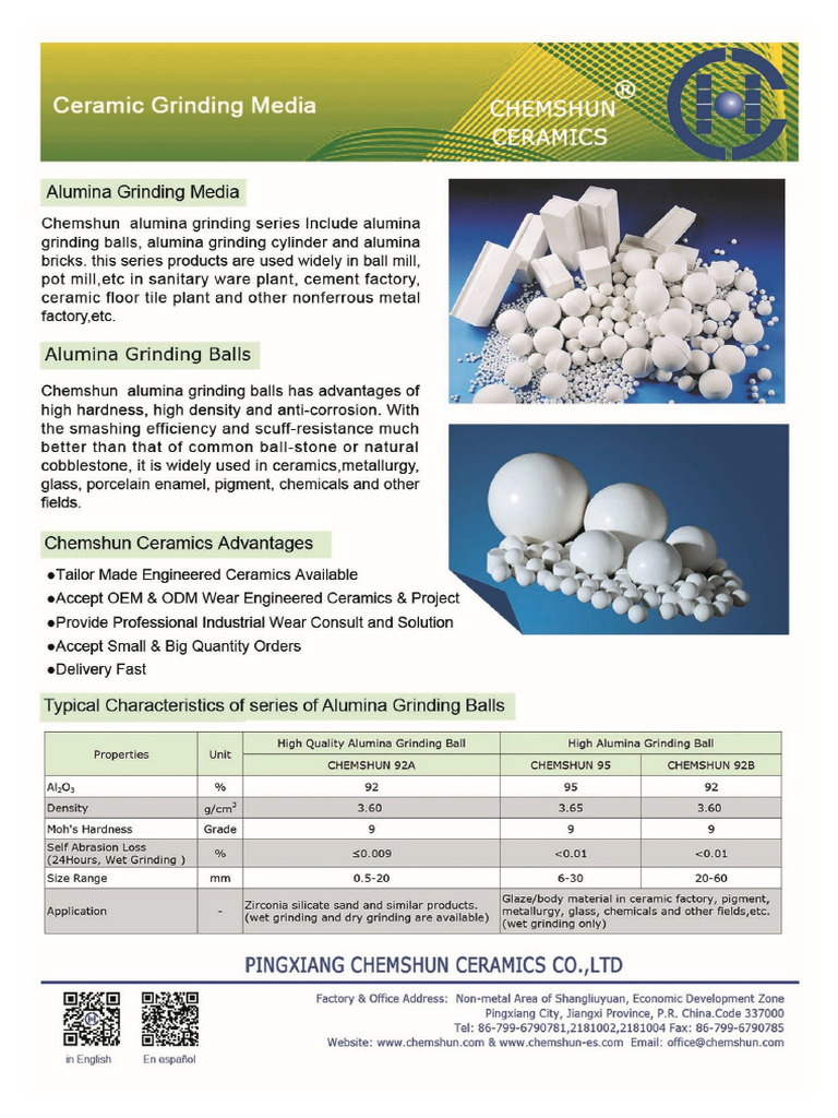 Alumina Ceramic Grinding Media | PDF