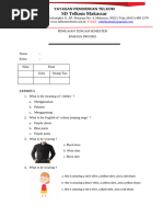 Soal Bahasa Inggris Kelas 1 SD Bab Hewan Animal - Pilihan Ganda | PDF | Young Adult