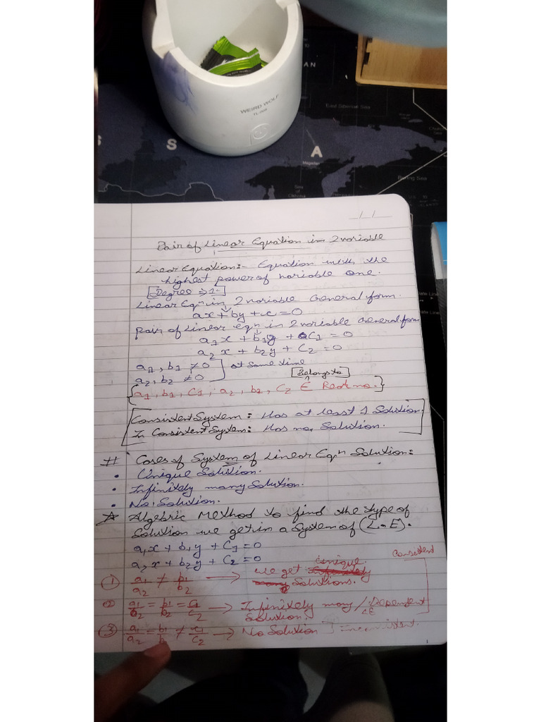 Pair of Linear Equations Class 10th Notes | PDF