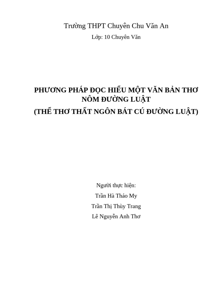 Trư NG THPT Chuyên Chu Văn An | PDF