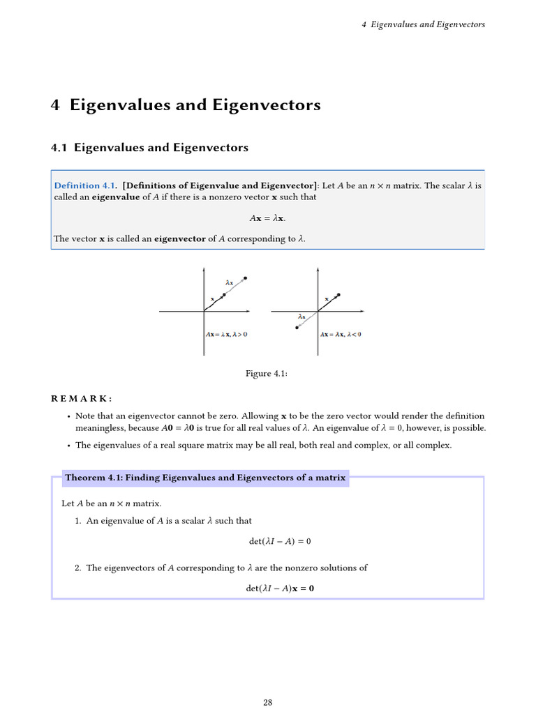 4.eigenvalues and Eigenvectors and Diagonalization | PDF | Eigenvalues ...