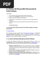 Etapas del desarrollo psicosocial Erik Erikson | PDF | Ciencias del comportamiento | Sicología