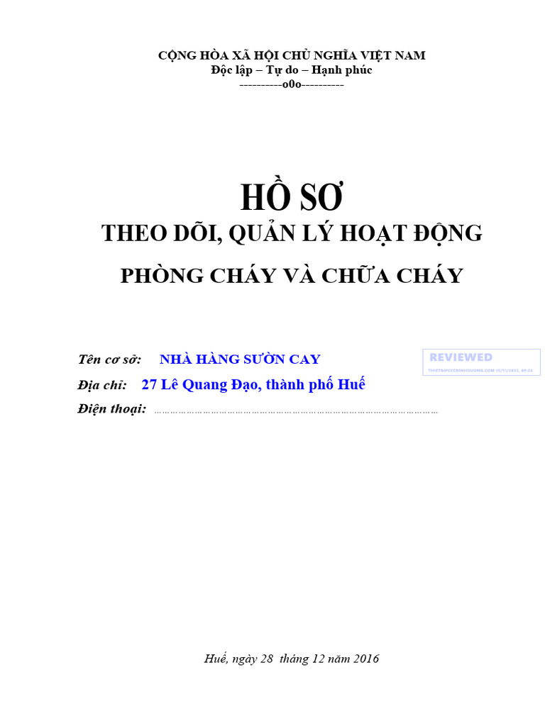 (Thietbipcccbinhduong - Com) Mau 5 (HSQL PCCC) | PDF