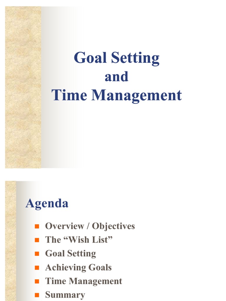 Goal Setting Time Management | PDF | Time Management | Professional Skills