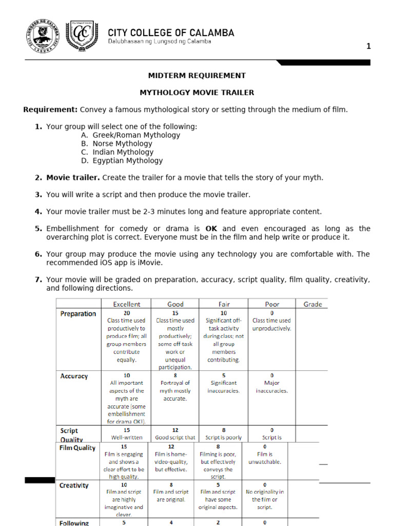 Mythology Trailer Project | PDF | Games & Activities | Computers