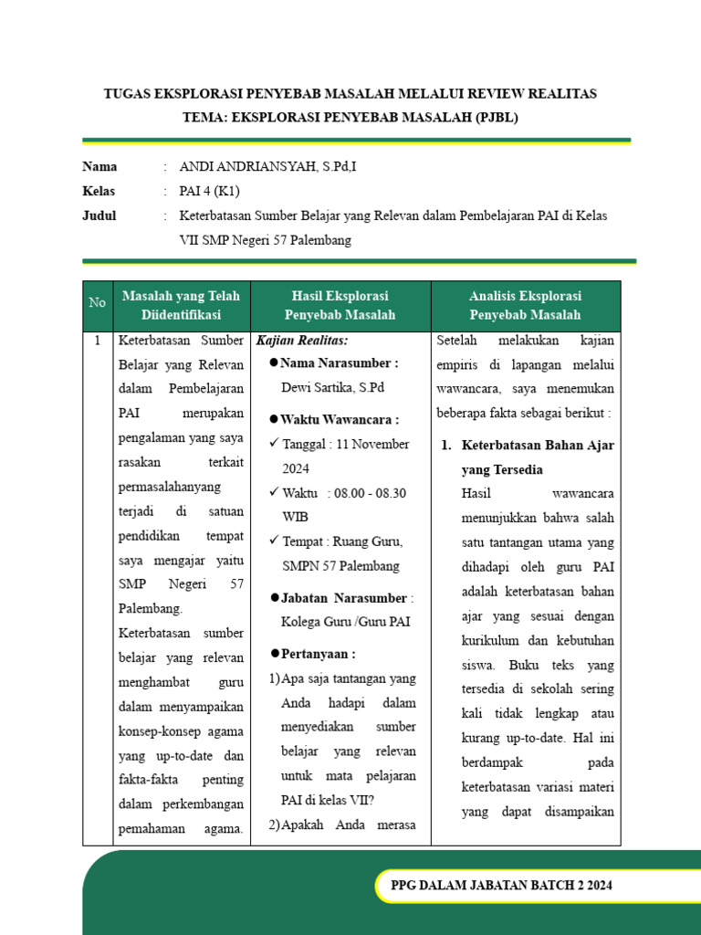 Tugas PJBL Modul Pai Kontemporer | PDF | Karier & Perkembangan