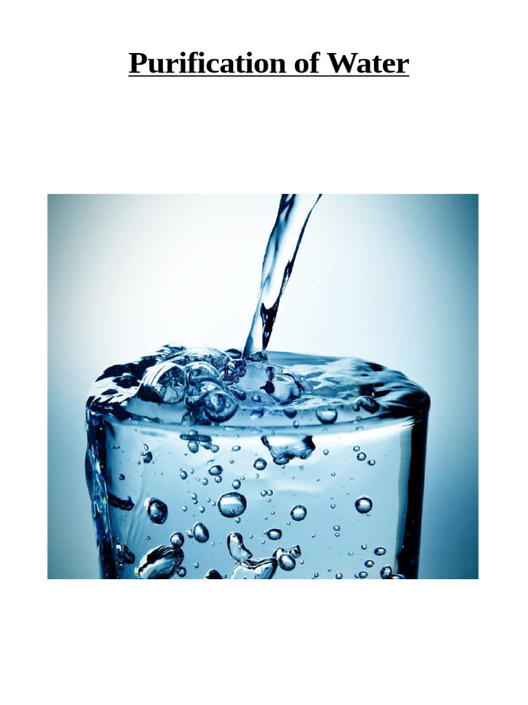 Study On The Methods of Purification of Water | PDF | Water ...