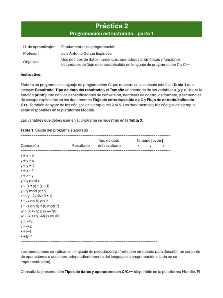 Practica2 2024-2 | PDF | C (lenguaje de programación) | Programación de computadoras
