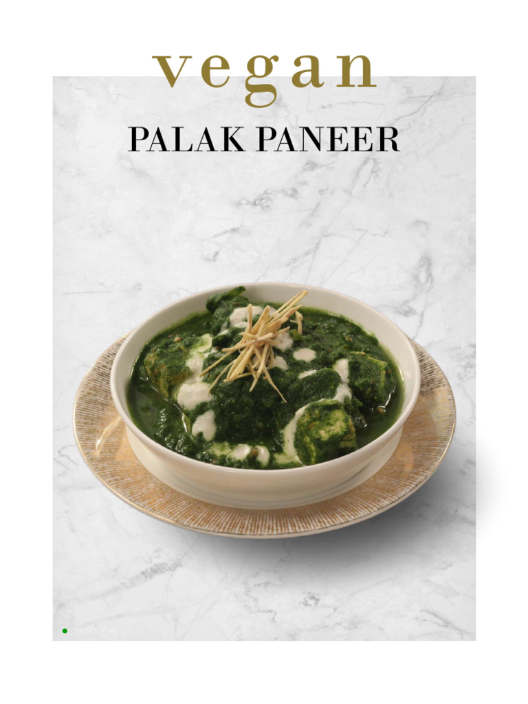 Vegan Palak Paneer Recipe | PDF