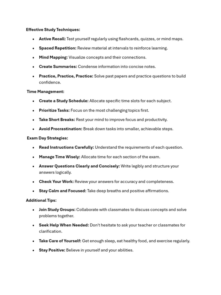 Effective Study Techniques | PDF