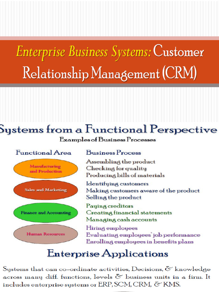 Enterprise Business System - CRM | PDF | Business | Technology ...