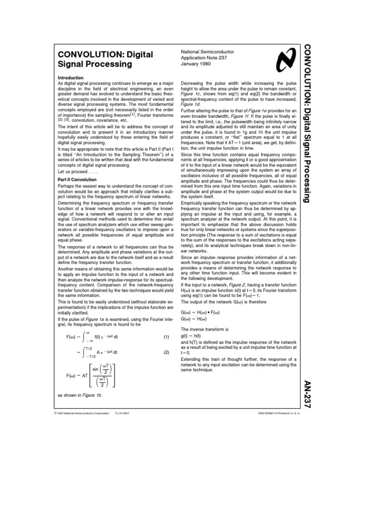 Convolution Digital Signal Processing Pdf Convolution Digital