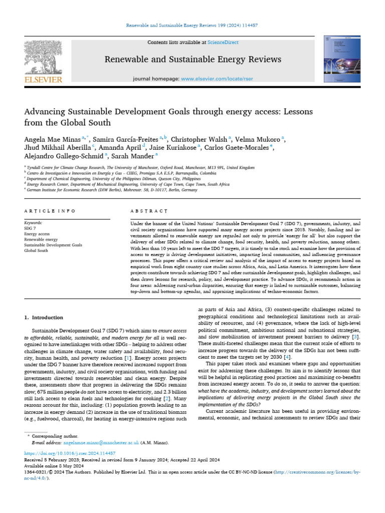 Advancing Sustainable Development G | PDF | Renewable Energy ...