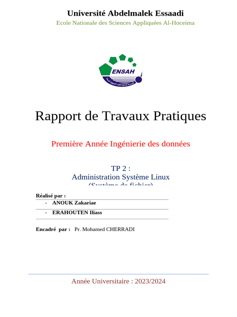 Rapport TP Administration Système Linux | PDF | Fichier informatique | Génie logiciel