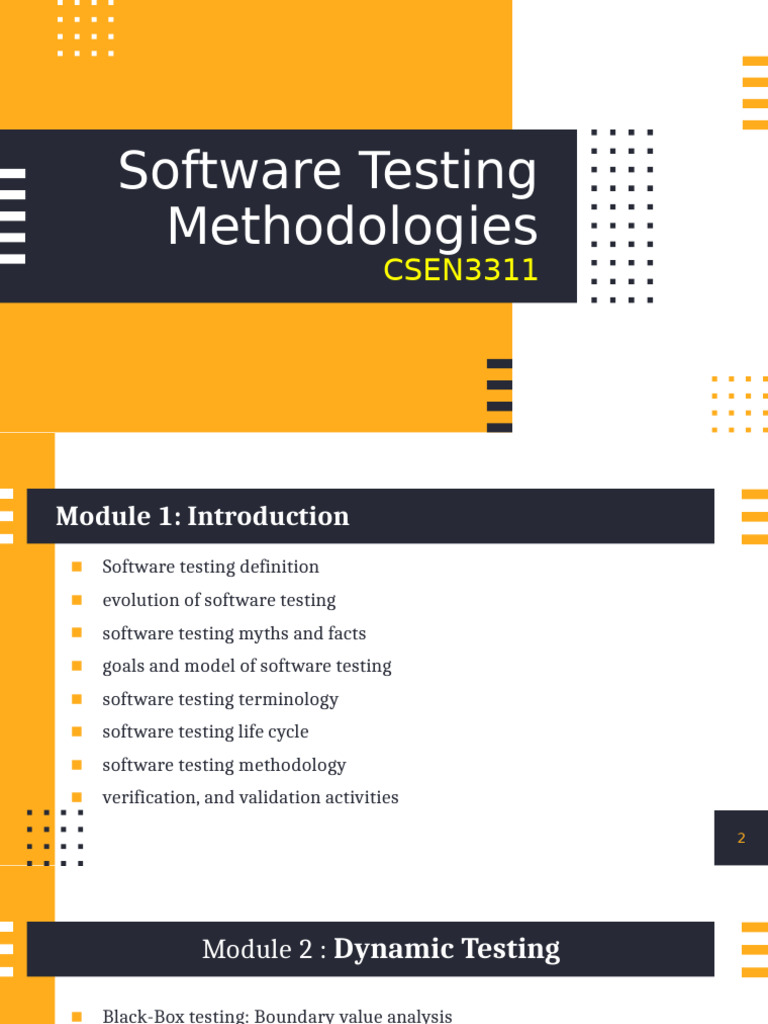 Software Testing Methodologies Overview | PDF | Software Testing ...