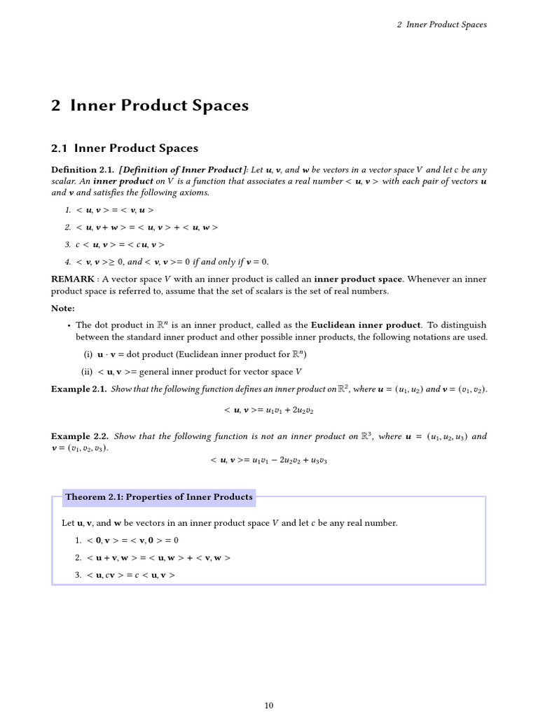 2. Inner Product Space | PDF | Linear Subspace | Basis (Linear Algebra)