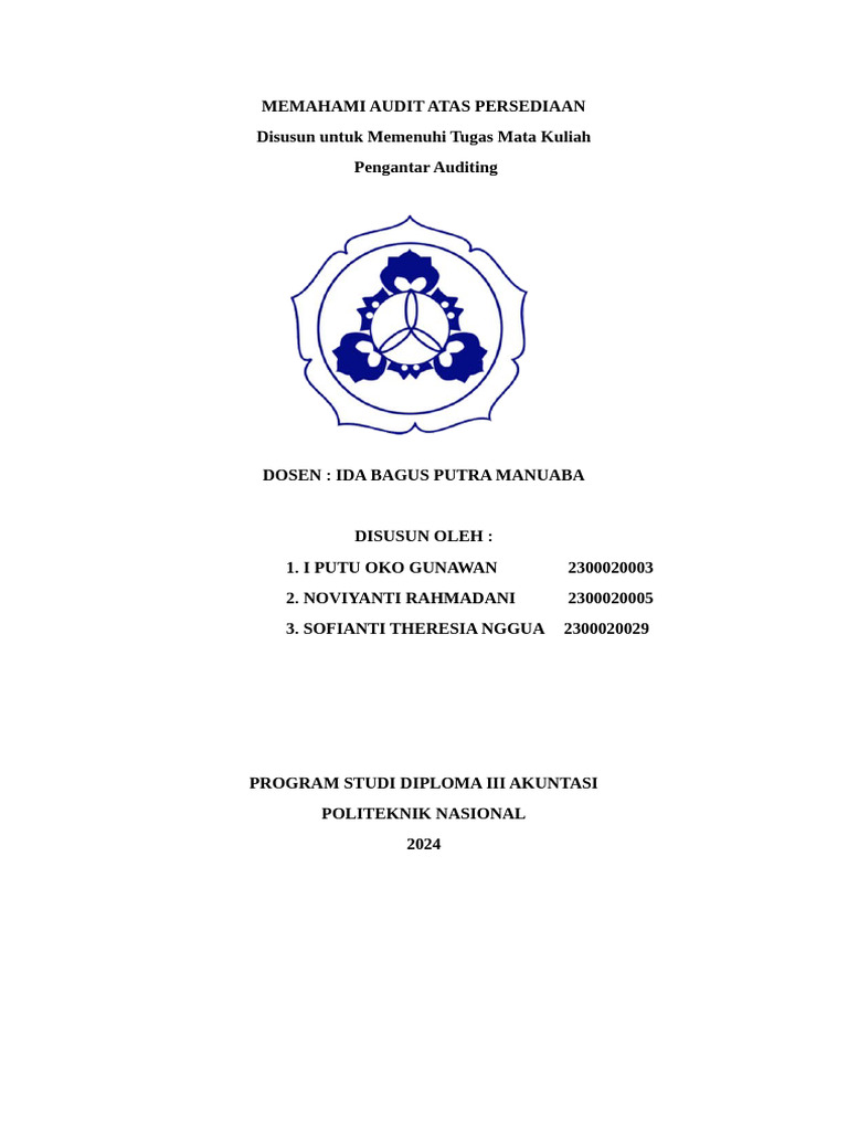 Memahami Audit Atas Persediaan | PDF