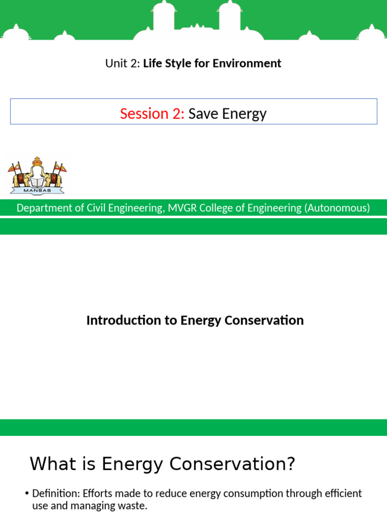 Unit 2 - Session 2 - Save Energy | PDF | Efficient Energy Use | Energy Conservation