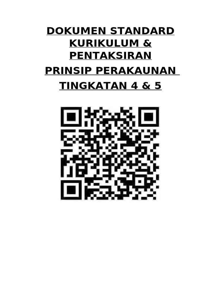 QR Code Dokumen Standard Pembelajaran Prinsip Perakaunan Tingkatan 4 | PDF
