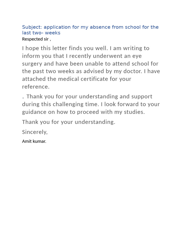 Leave Application for Eye Surgery | PDF | Career & Growth