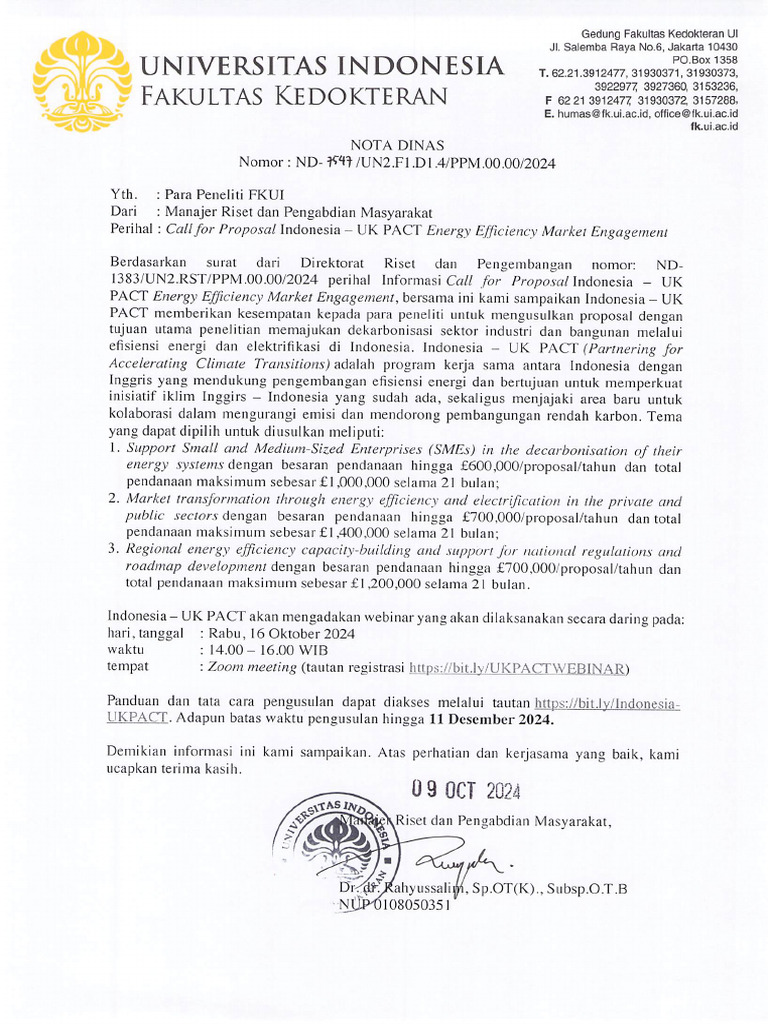 ND 7547 - Call For Proposal Indonesia - UK PACT | PDF