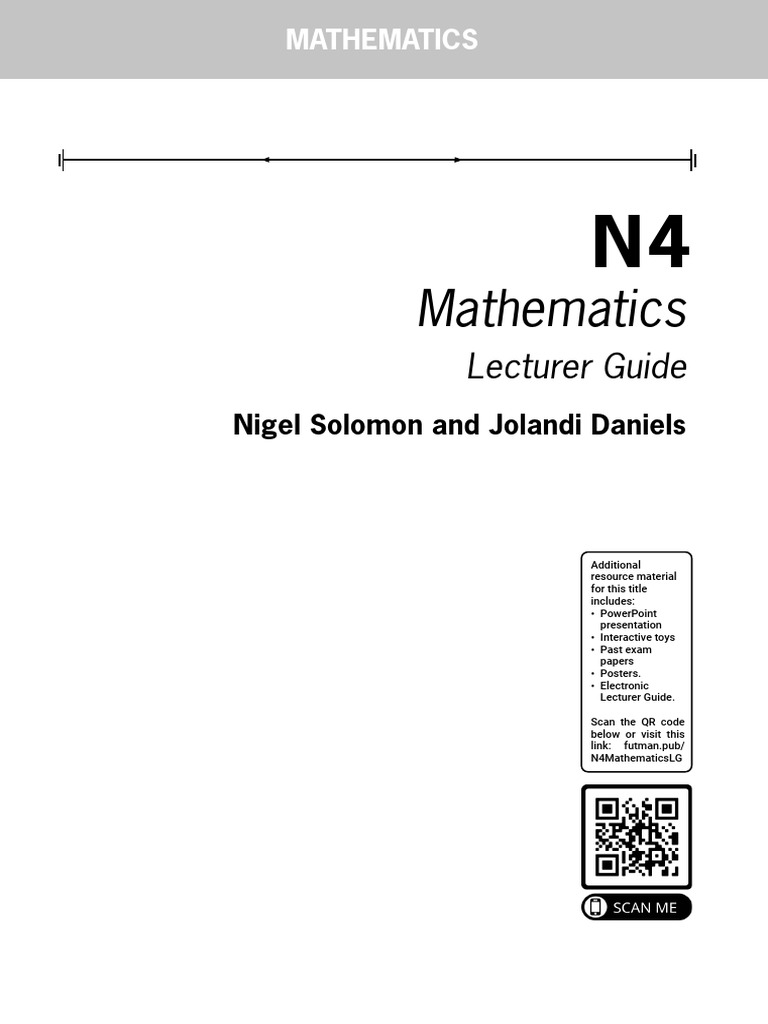 N4 Mathematics Lecturer Guide | PDF | Integral | Trigonometric Functions