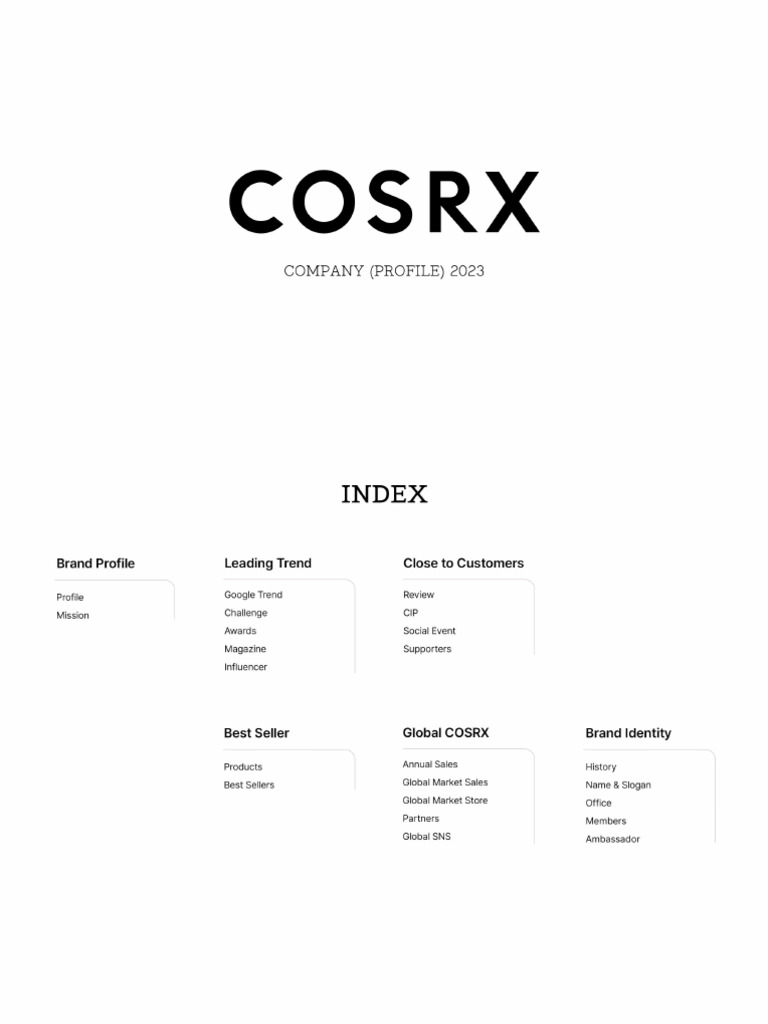 COSRX Company Introduction 2023 | PDF