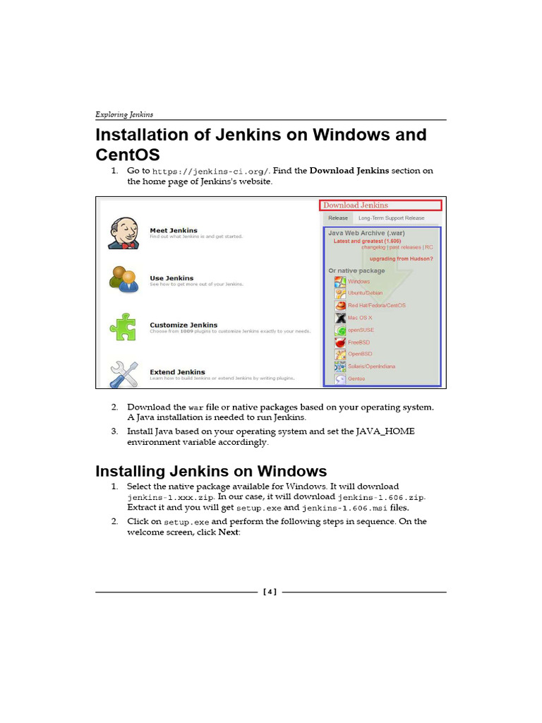 Installation of Jenkins On Windows and Centos | PDF | Computers