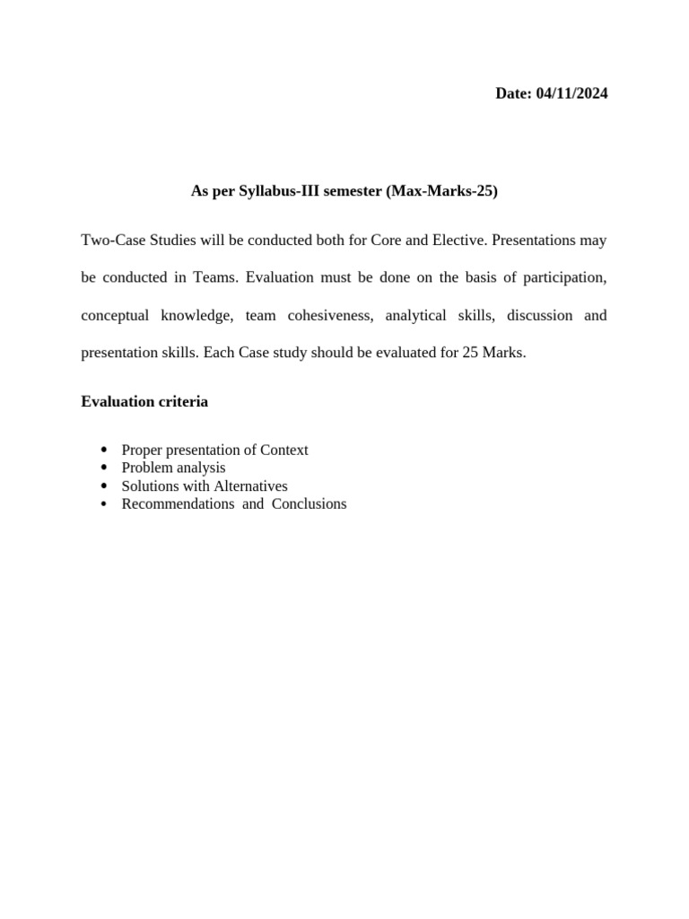 Case Study Evaluation | PDF