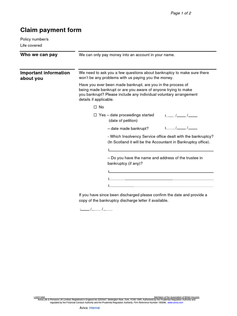 SL Payment Form | PDF | Bankruptcy | Personal Finance